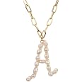 Amazon.com: Initial A Pearls Necklace for Women Large Big Letter ...