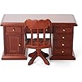 Amazon.com: Odoria 1/12 Miniature Office Desk and Chair Dollhouse ...