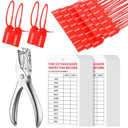 Chunful 101 Pieces Monthly Fire Extinguisher Inspection Tags 2025 to 2025 Maintenance Tags and ...