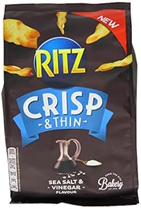 Ritz Crisp and Thin Sea Salt and Vinegar Sharing Bag 100 g (Pack of 12 ...