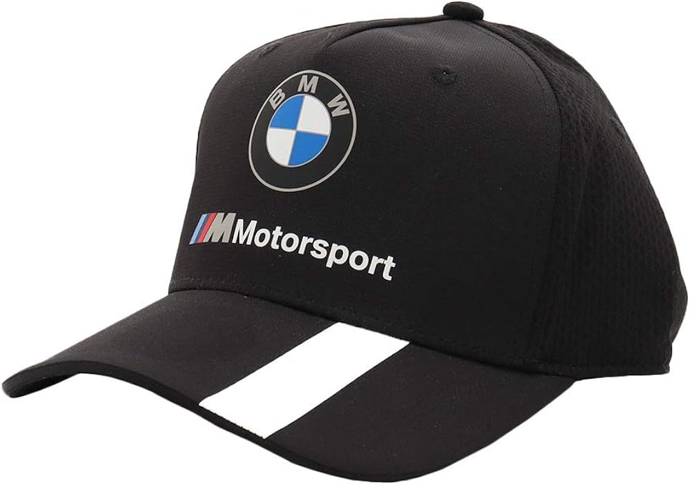 BMW MOTORSPORT Men's Stripe Baseball Cap, Black (Black Black), One Size ...