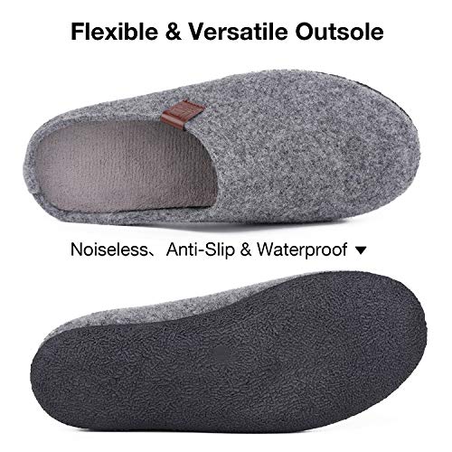 LB LONGBAY SINCE 1997 Men's Wool Blend House Slippers Comfy Removable ...