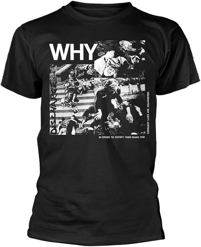 Discharge T Shirt Why Band Logo New Official Mens Black: Amazon.ca ...
