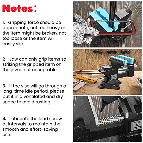 Nuovoware Heavy Duty Bench Vise 4.5 Inch, 240° Swivel Locking Base ...