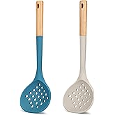 Amazon.com: Kitchen Ladle Strainer Set of 2 Large Slotted Spoon with ...