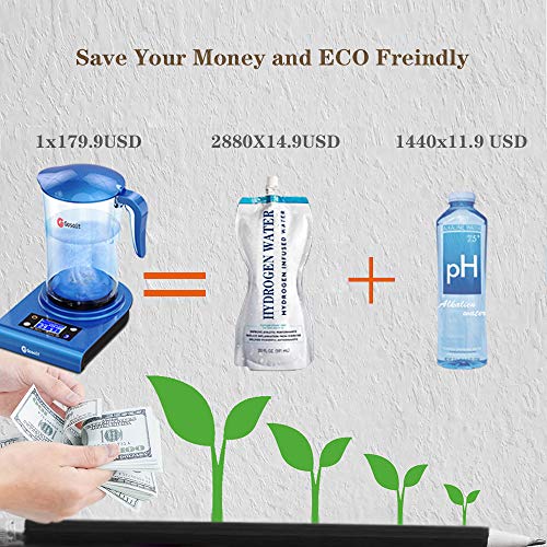 GOSOIT Hydrogen Alkaline Water Flask Bottle Pitcher Maker Machine Hydrogen Water Generator with ...