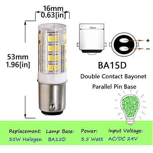 BA15D LED Double Contact Bayonet Base Sewing Machine Bulb 120 Volts,T3 ...