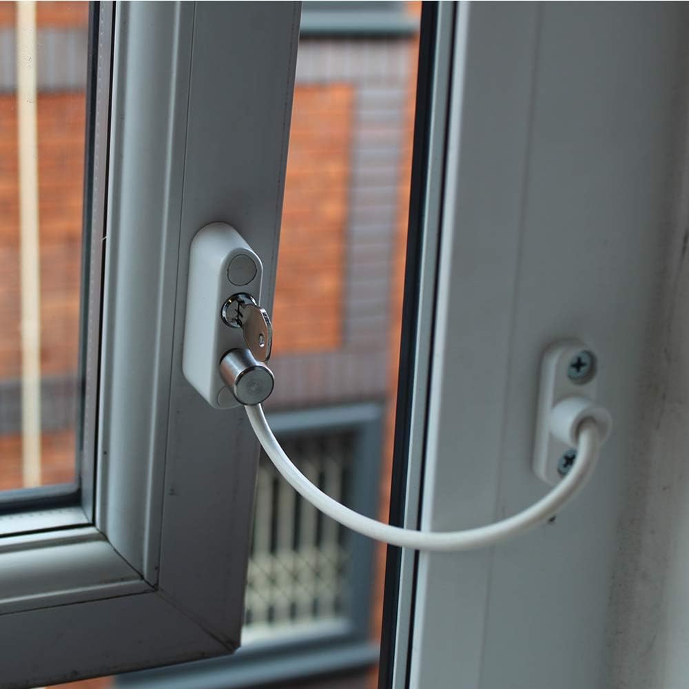 Cardea Pro Lock Child Safety Cable Window Opening Restrictor Lock uPVC ...
