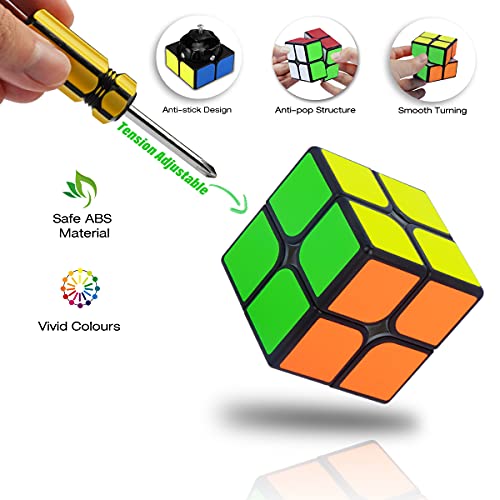Coolzon Cube Set Magic Speed Cube Bundle 2x2x2 + 4x4x4 + Pyraminx ...
