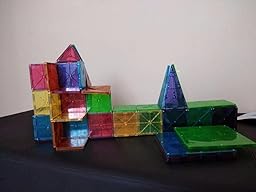 Buy Magna-Tiles Magnetic Building Toys, Clear Colors Set, Multi Color (100 Pieces) Online at Low ...