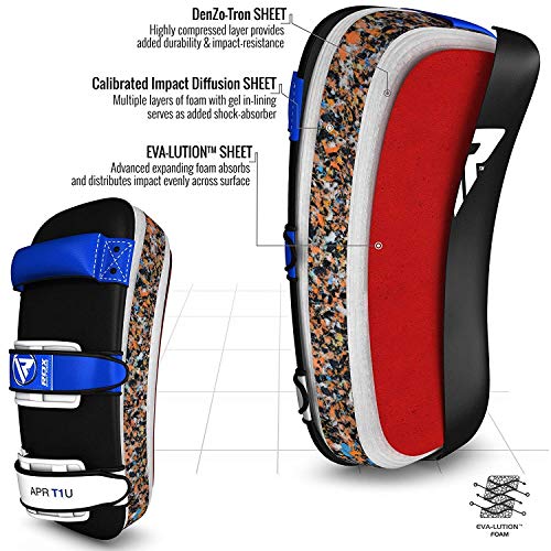 RDX Muay Thai Pad for Training, Curved Kickboxing Kicking Strike Shield, Coaching Kick Boxing ...