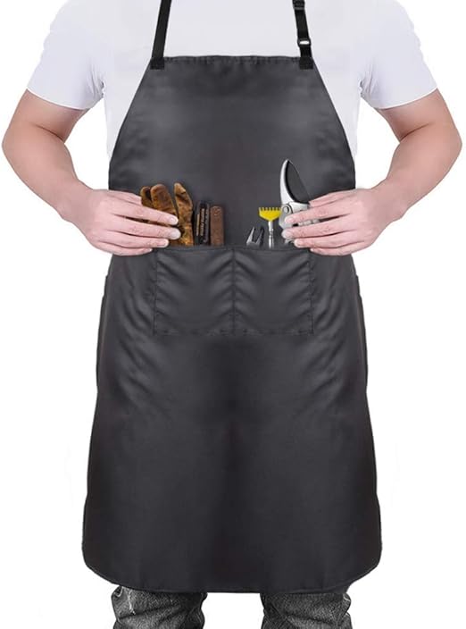 Amazon.com: DR.UANG Black Apron, 40" Erasable Resistant Oil & Waterdrop ...