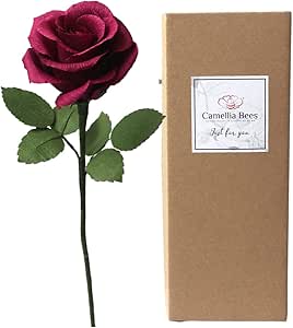 Amazon.com: Paper Rose in Gift Box 1st Year Wedding Gift Handmade Paper ...