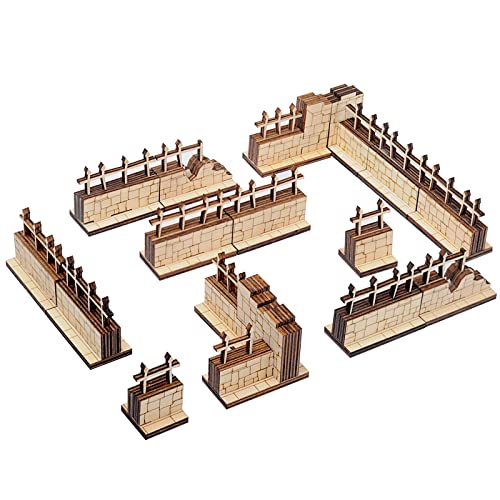Brick and Iron Fences Miniature (Set of 16) Wood Laser Cut Modular ...