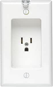 Leviton 688-W 15 Amp, 125 Volt, 1 Gang Recessed Single Receptacle ...