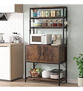 Amazon.com: Tribesigns Kitchen Bakers Rack with Hutch, 5 Tier Kitchen ...