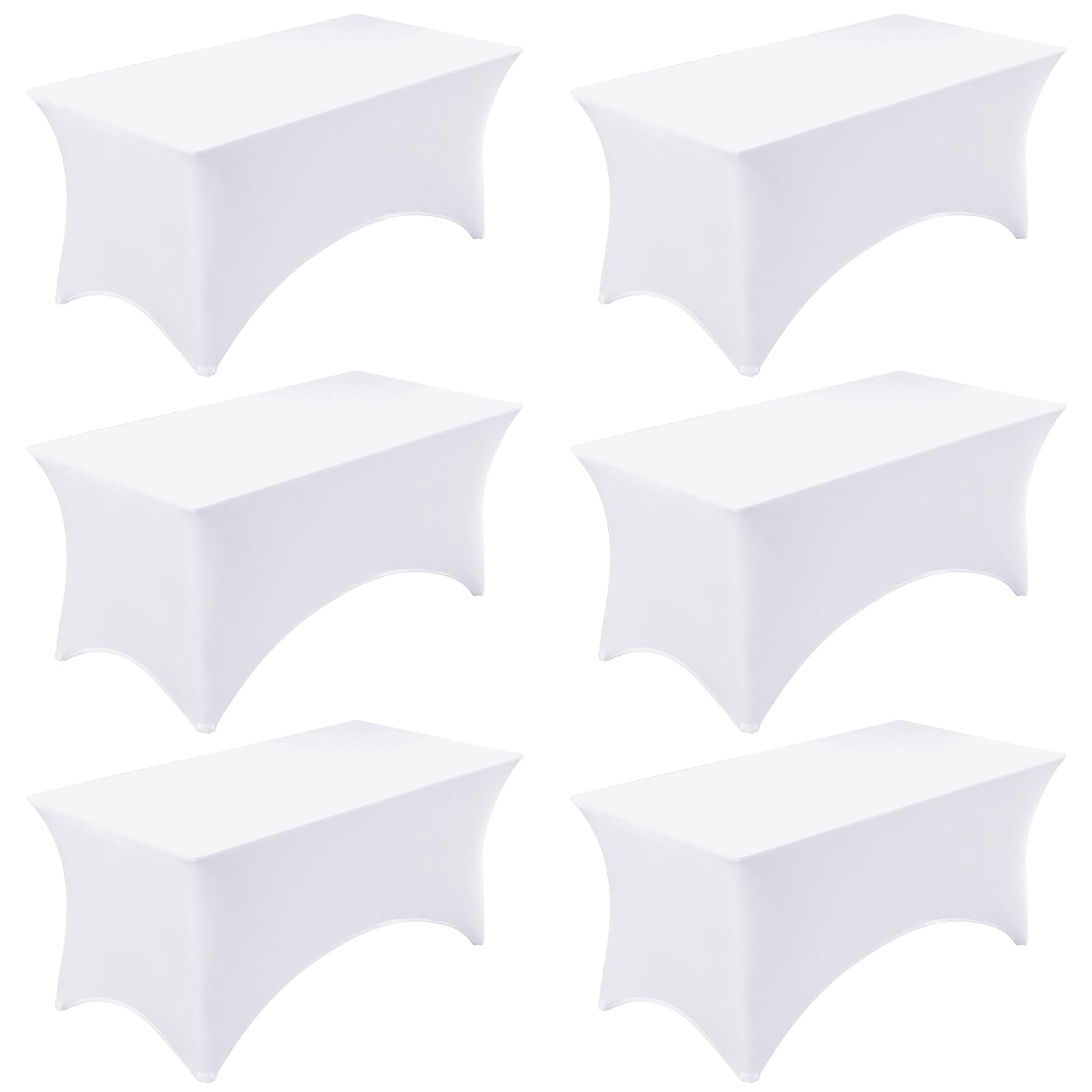 Fixwal 6 Pack 8ft Spandex Table Covers for 8 Foot Tables, Fitted ...