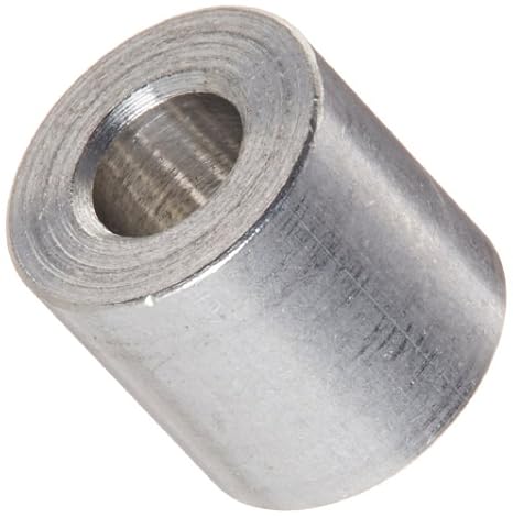 Round Spacer, Aluminum, Plain Finish, #4 Screw Size, 1/4" OD, 0.115" ID ...