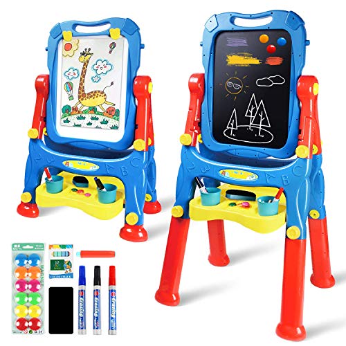 AMOSTING Kids Easel,Easy to Assemble Learning Toys Easel for Kids with ...