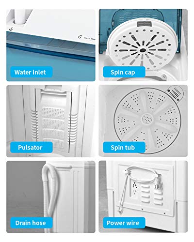 KUPPET Compact Twin Tub Portable Mini Washing Machine 26lbs Capacity ...