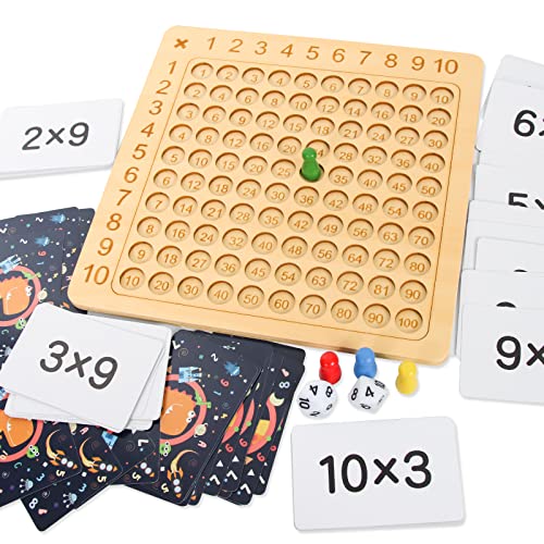 Multiplication Board Game Montessori,Wooden Board Game with Dice and ...