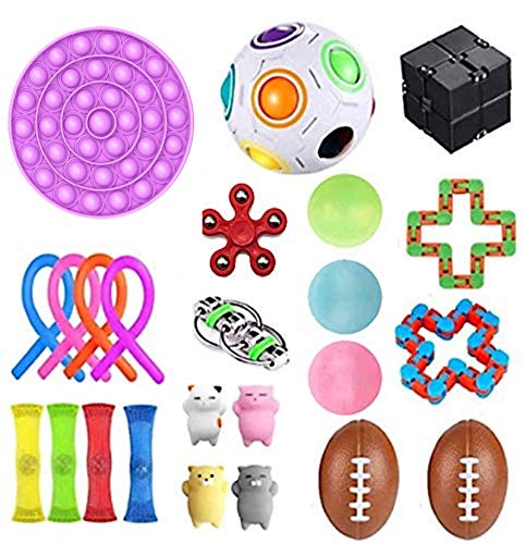 Fidget Toys Set, Fidget Pack, Sensory Relieves Stress Anxiety Squeeze Toy for Kids Teens Adults ...