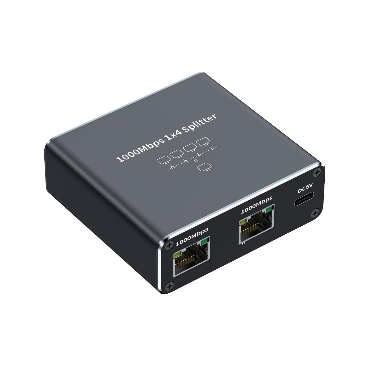 Ethernet Splitter 1 to 4 Way Internet and tv Dual rj45 LAN Port Adapter ...