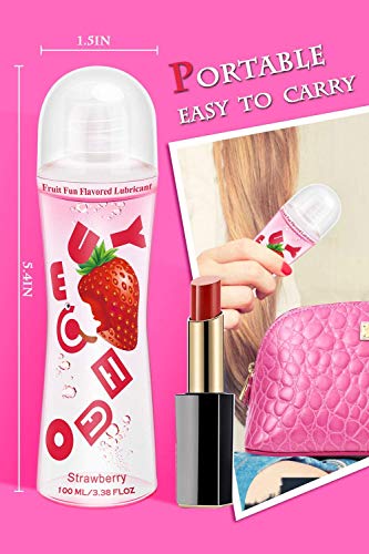 YUECHAO Strawberry Flavored Personal Lubricant, Water Based Lube for Men Women Couples, Natural ...