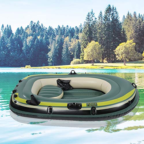 GOTOTOP 2-Person Inflatable Boat Set Green PVC Inflatable Two Person ...