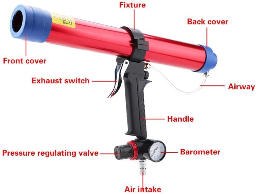 KP-442 Pneumatic Caulking Gun Cartridge Air Glue Gun with 8 pcs ...