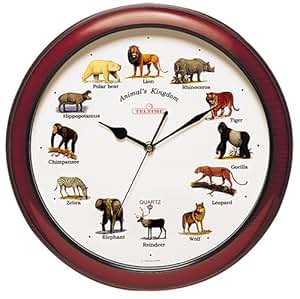 Amazon.com: Animal Sound Lion Wolf Polar Bear Tiger Sound Wall Clock ...