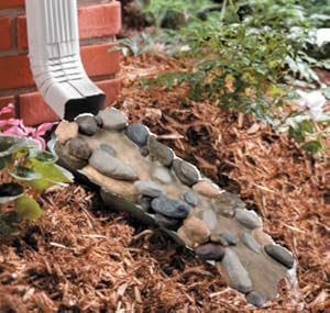 Amazon.com: Faux Stone Pebble Decorative Garden Down Spout Gutter Water ...