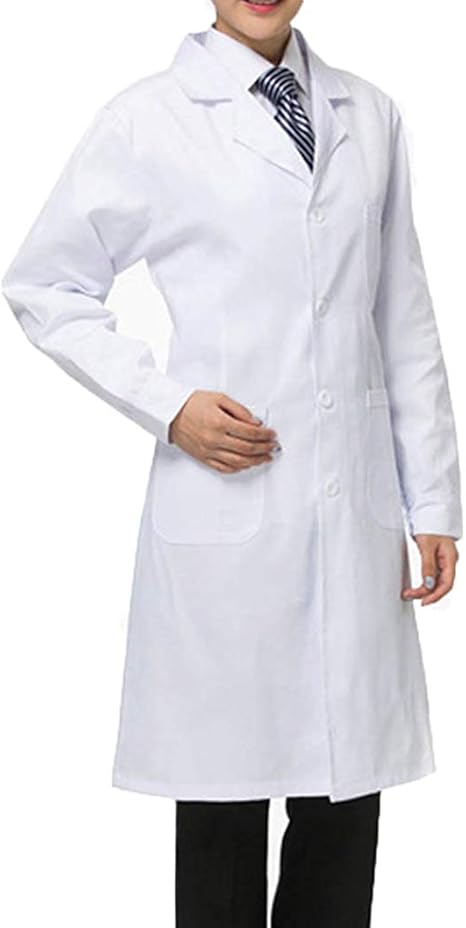 MAKFORT Weißer Mantel Laborkittel für Frauen Laborkleidung, weißer ...