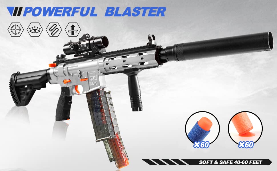 Automatic Toy Guns for Nerf Guns Automatic Toy Gun, M416 Auto-Manual Soft Toy Gun with 120 Darts ...