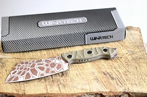 Wartech HWT221 Full Tang Skull Fixed Blade Cleaver Hunting Knife (Camo ...