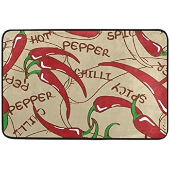 Amazon.com: Jellybean Area Accent Rug Red Hot Chili Peppers: Kitchen ...