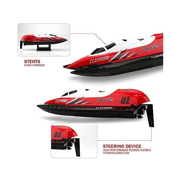 FUNTECH RC Boat, High Speed 20MPH 2.4GHz Remote Controlled Boat with ...