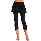 Amazon.com: Labelar Women's Skirted Swim Capris Sun Protective Active ...