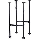 Amazon.com: MUZIK 32 Inch Metal Table Legs with Casters, Black Painted ...