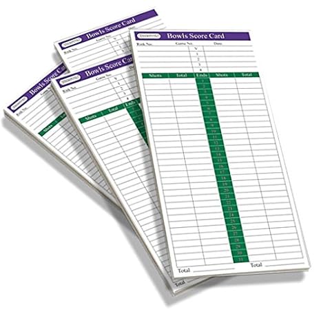 Bowls / Bowling Score Pads / Scoring Cards (4 Packs): Amazon.co.uk ...