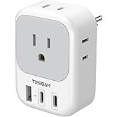 Switzerland Travel Plug Adapter 2 Pack, TESSAN Type J Switzerland Power ...