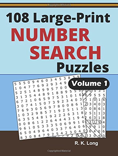 108 Large Print Number Search Puzzles, Volume 1: 108 Number Search ...