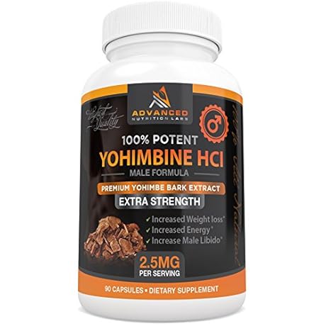 Yohimbine HCl, 90 Capsules, Yohimbe Bark Extract Supplement for Men and ...