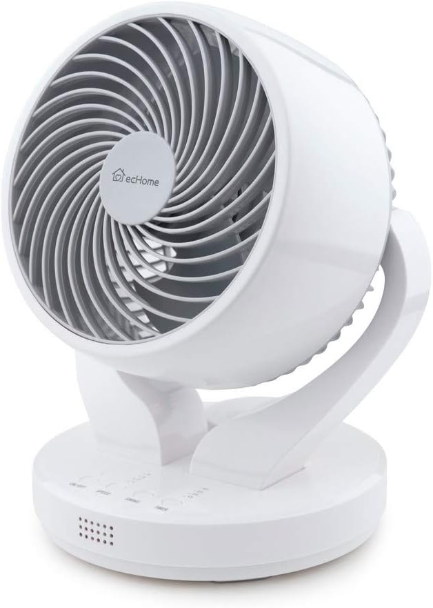 ecHome 7″ Air Circulator Desk Fan with remote control white CCC ...