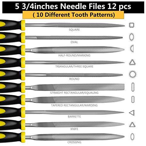 Kapoua Metal File Set, Large Flat File/Half-Round File/Triangle File ...