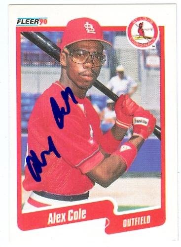 Alex Cole autographed Baseball Card (St. Louis Cardinals) 1990 Fleer ...