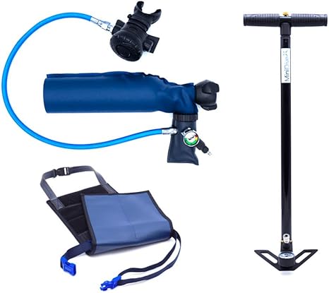 MiniDive Mini Scuba Tank 0,5 L Aluminium, Hand Pump, Holding Harness ...