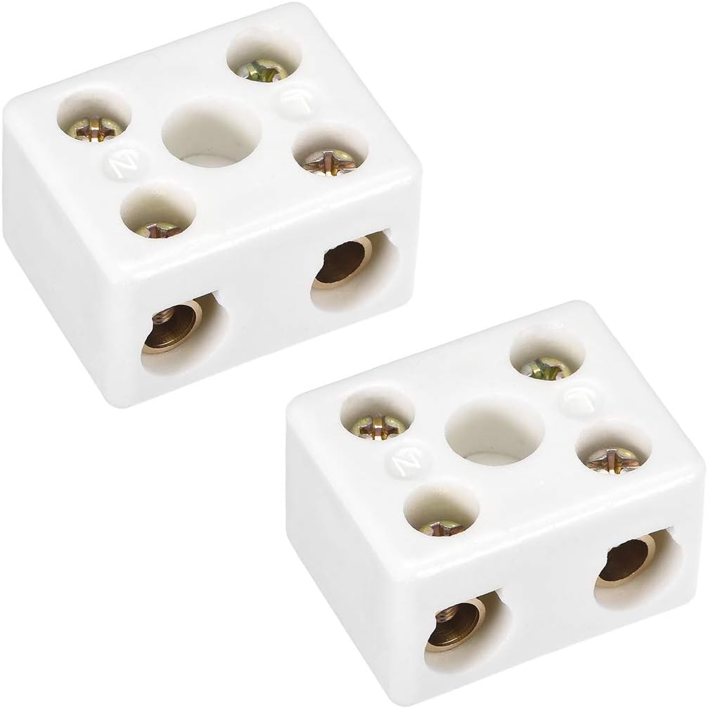 Amazon.com: uxcell 2 Way Ceramics Terminal Blocks High Temp Porcelain ...