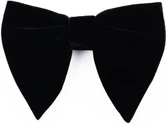 Black Velvet Bow Ties Mens Pre-Tied Satin Formal Tuxedo Big Bowtie ...