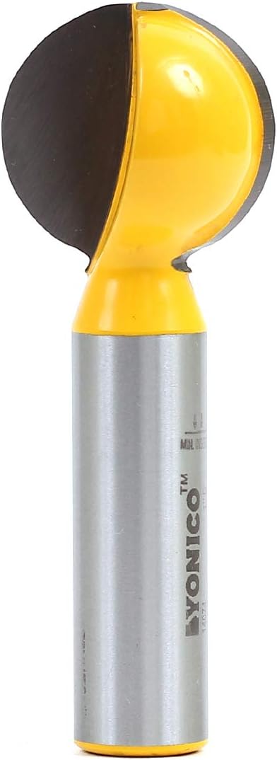 Yonico 14074 1-Inch Diameter Ball End Grooving Router Bit 1/2-Inch ...